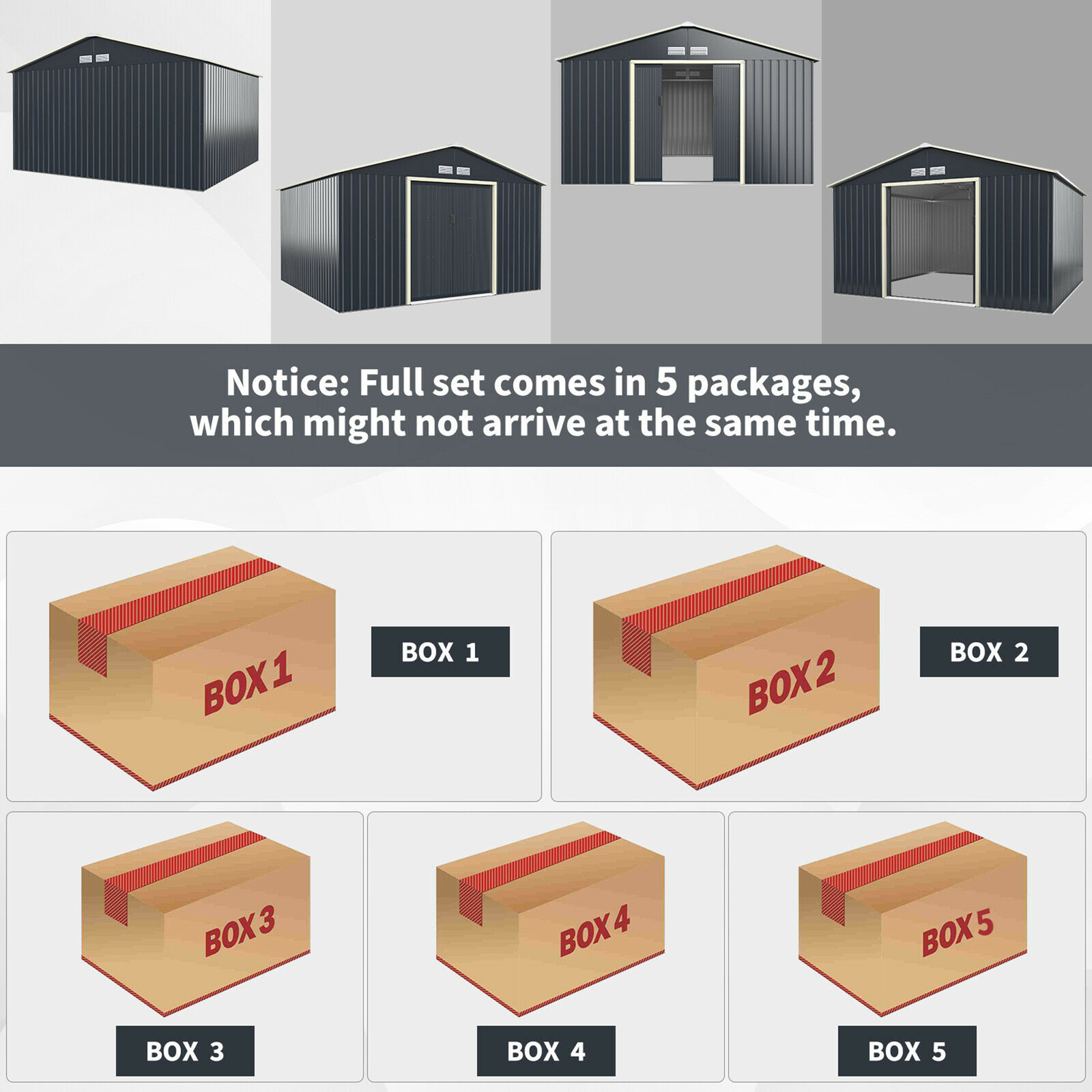 11' x 10' Outdoor Tool Storage Shed Large Utility Storage House w ...