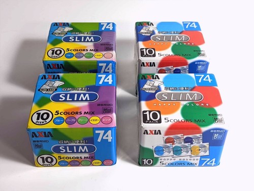 【SEALED x 40-Discs】AXIA MD Mini Disc 5 COLORS MIX SLIM 74min From JAPAN ...