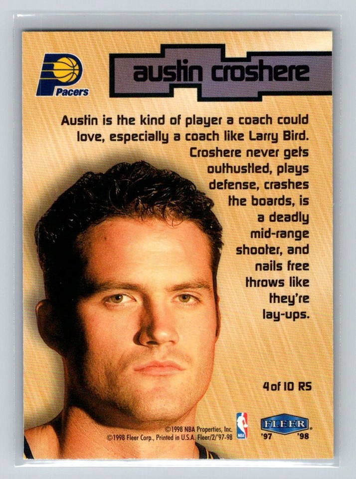 1997-98 Fleer Rookie Sensations #4RS Austin Croshere Indiana Pacers | eBay