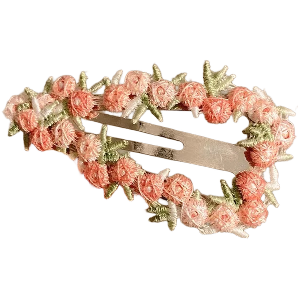 Spring Fresh Korean Style Pastel Pink Floral Hair Claw Clip for Women ...