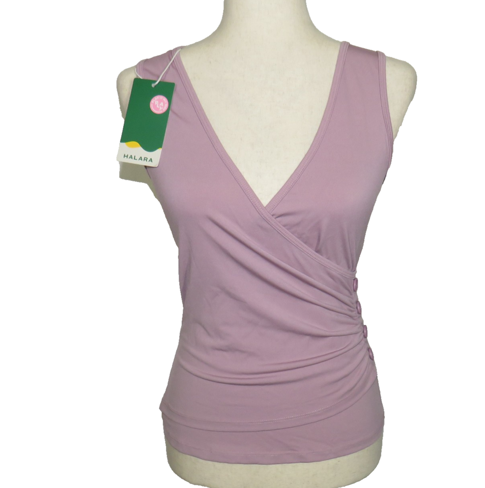 Halara Stretchy V Neck Wrap Look Faux Side Button Tank Top Size XS ...