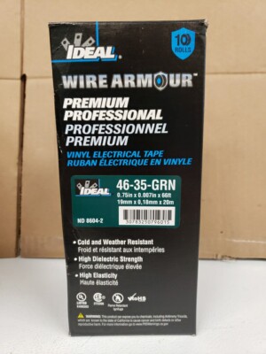 Ideal 46-35-GRN Wire Armour Premium Professional Vinyl Electrical Tape ...