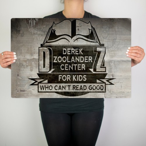 Derek Zoolander Centre Pour Enfants Métal Signe Drôle Film Classique ...