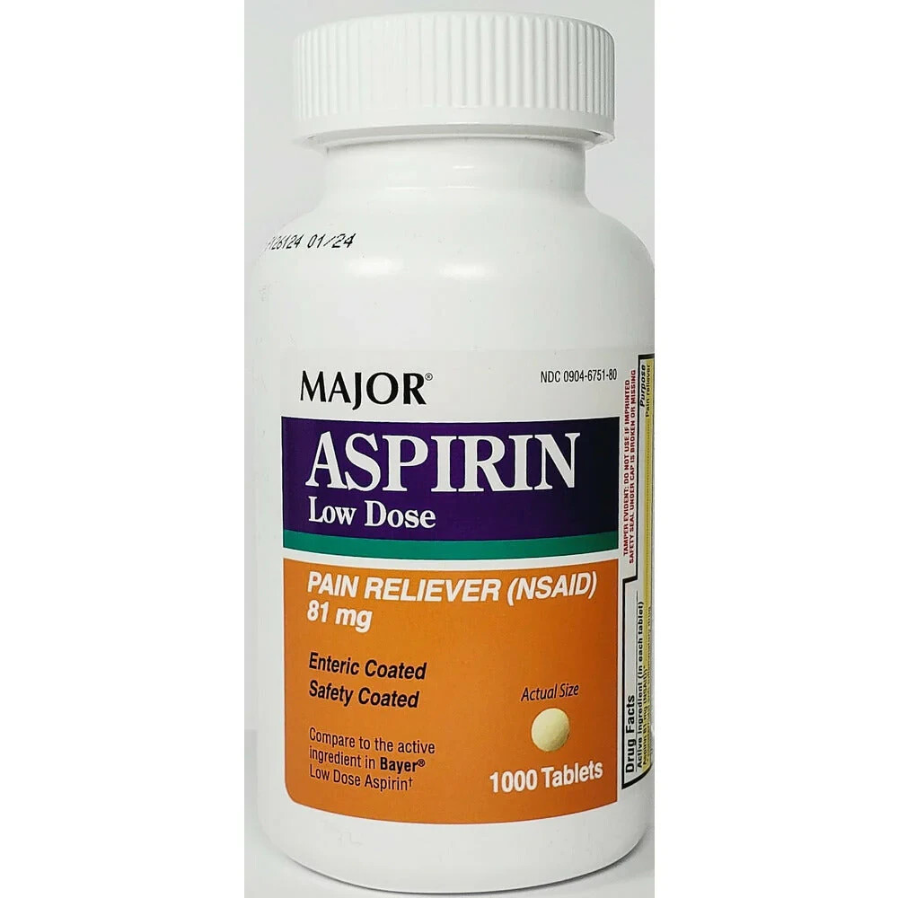 ASPIRIN 81 MG DR EC TAB 1000 MAJOR | eBay