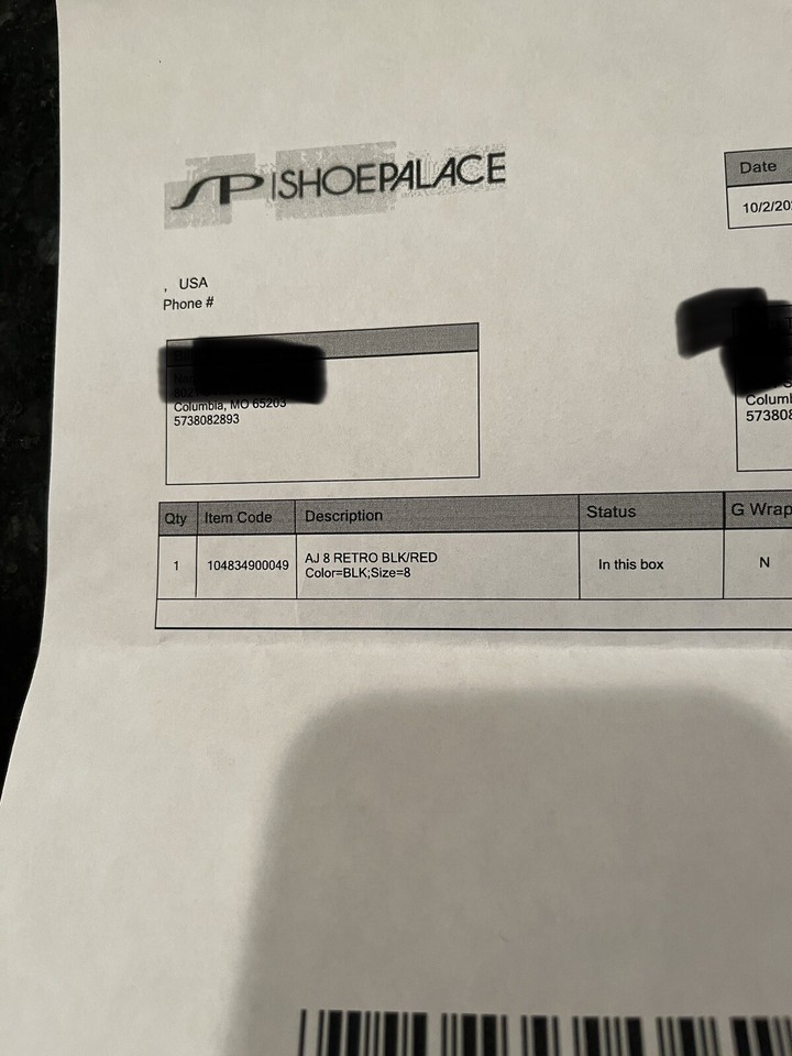 Air Jordan 8 Retro Playoff 2023 DS Size 8 W Receipt Black True Red ...