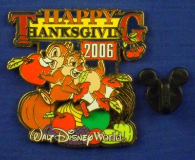 Chip and Dale Happy Thanksgiving 2006 Cornucopia LE OC Disney Pin ...