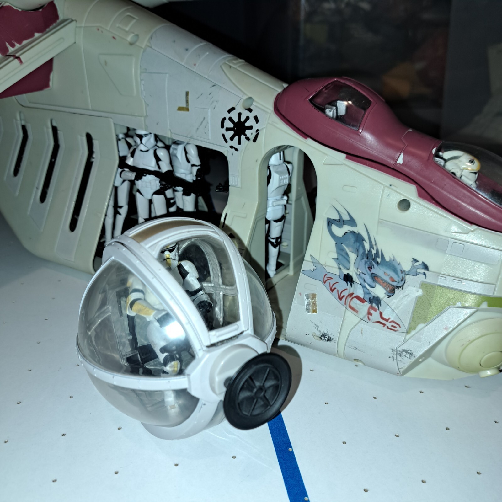 Star Wars Clone Wars Nexu Bomber Gunship Decal set of 2 Clear Back Peel ...