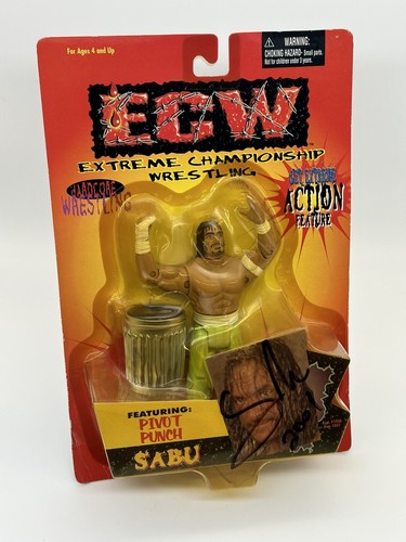 Vintage ECW OSFTM Action Figure Autographed Sabu Signed NEW MOC 1999 ...