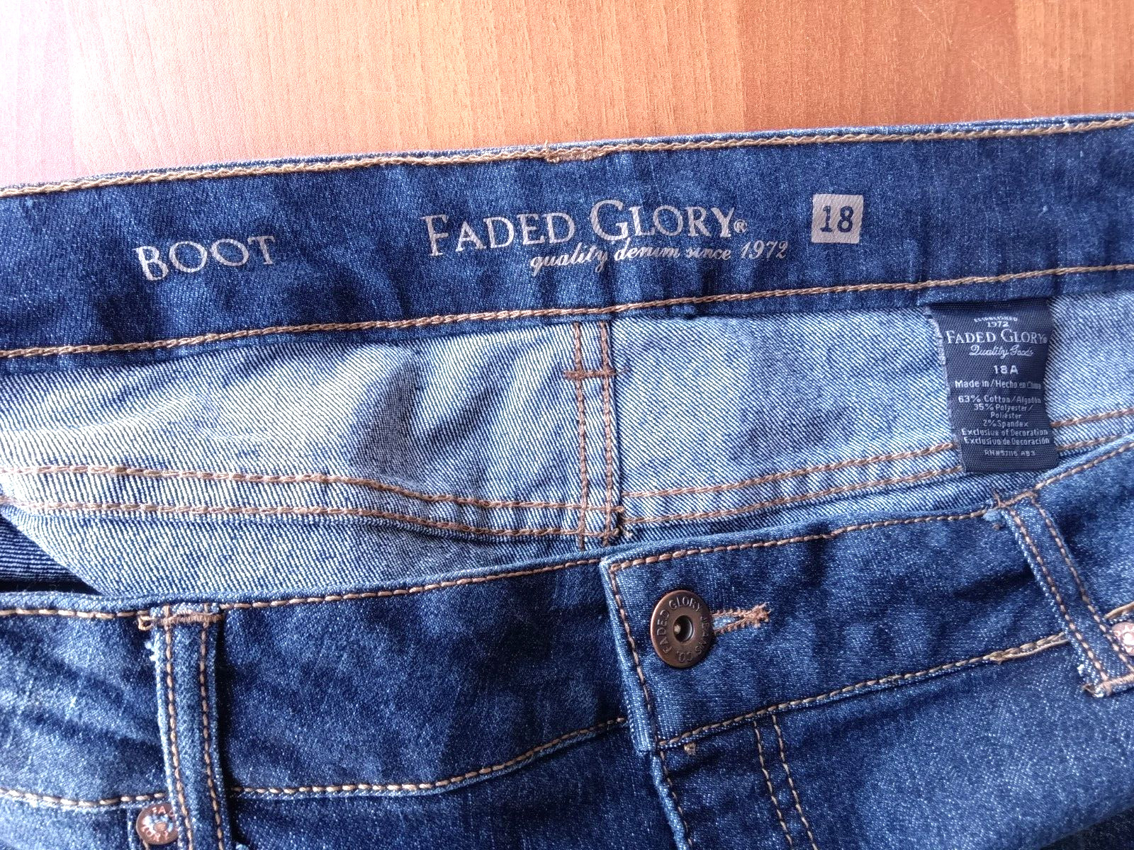 Faded Glory Boot Cut Quality Denim EST. 1972 Jeans HI… - Gem