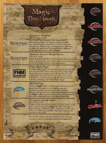 2006 Magic The Gathering Print Ad/Poster Pro Tour MTG CCG TCG Card Game ...
