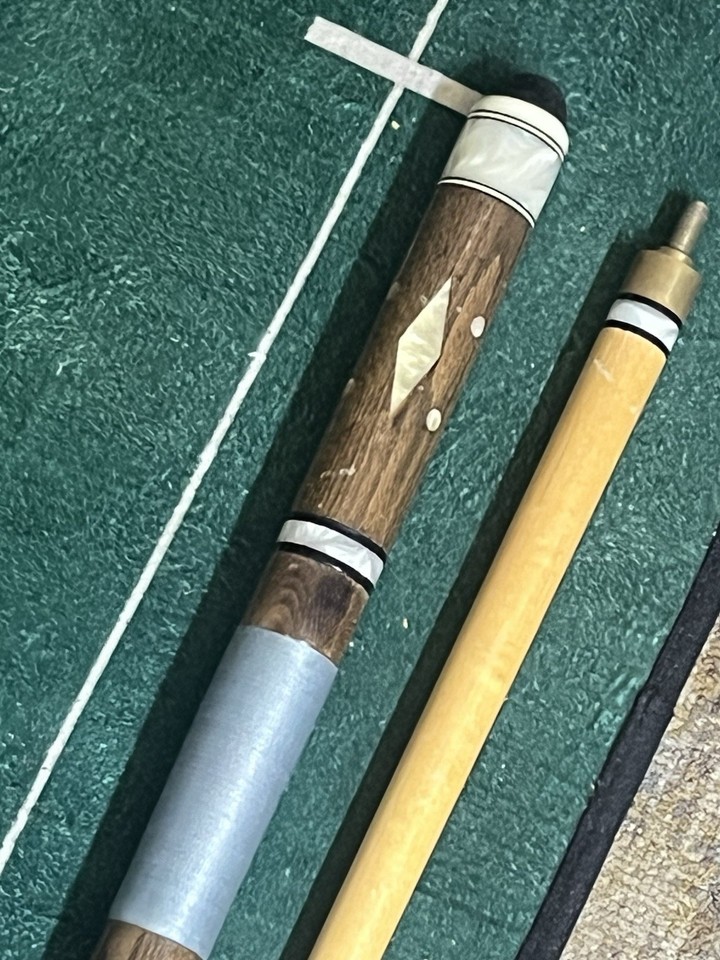 Very Vintage pool Cue with mother of pearl inlays See All Pics. No Tip ...