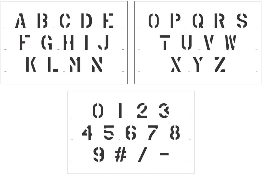 1 inch Military Letter and Number Stencil Set | 10 mil Numbers ...