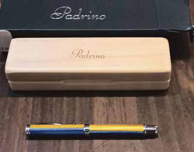 small wood-tone PADRINO Ballpoint Pen in Original Wood Case & Box NO ...