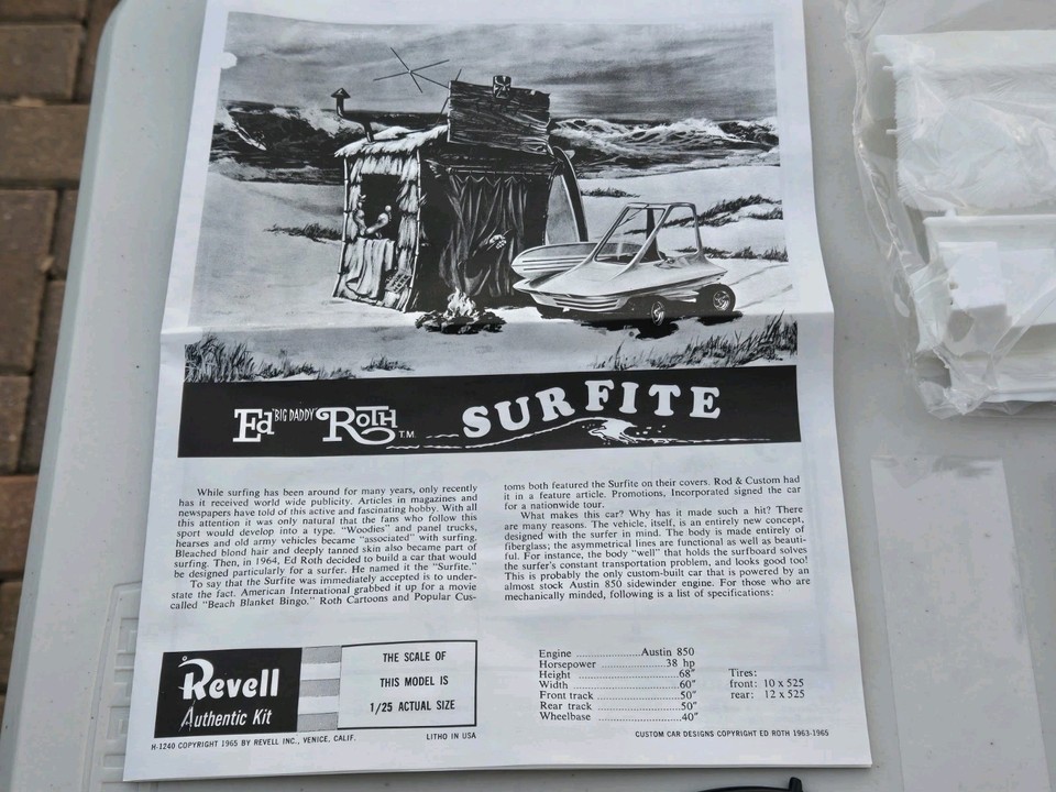 Vtg 1993 Revell H-1240 Surfite w/ Tiki Hut Ed Big Daddy Roth MODEL KIT ...