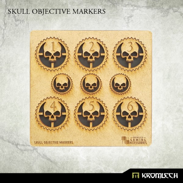 Kromlech KRGA046 Skull Objective Markers HDF Game Accessories Tokens ...