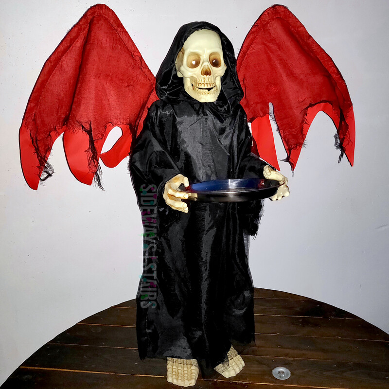 40" ANIMATED GRIM REAPER GREETER talking death angel Halloween horror ...