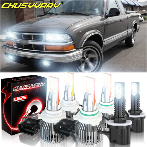 For Chevrolet S10 1998-2003 6x LED Headlight High Low Beam Fog Light ...