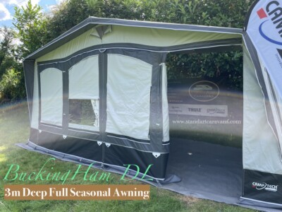 2024 CampTech BuckingHam Full Seasonal Caravan Awning 3m depth 22/25mm ...