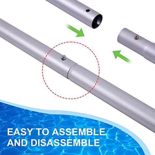 POOL POLE Aluminum Extension for Skimmer Net Vacuum Head 10.5ft ...