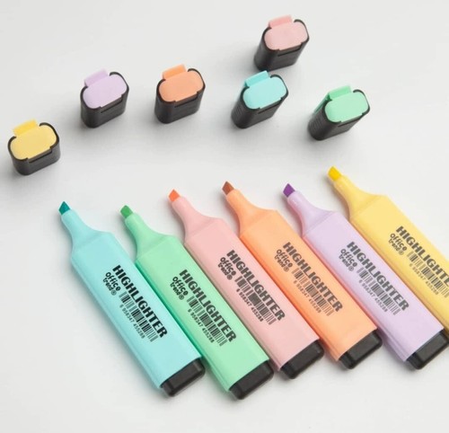Chisel Tip Macaron Pastel Ink Color Marker Pen Highlighter Set - AP ...