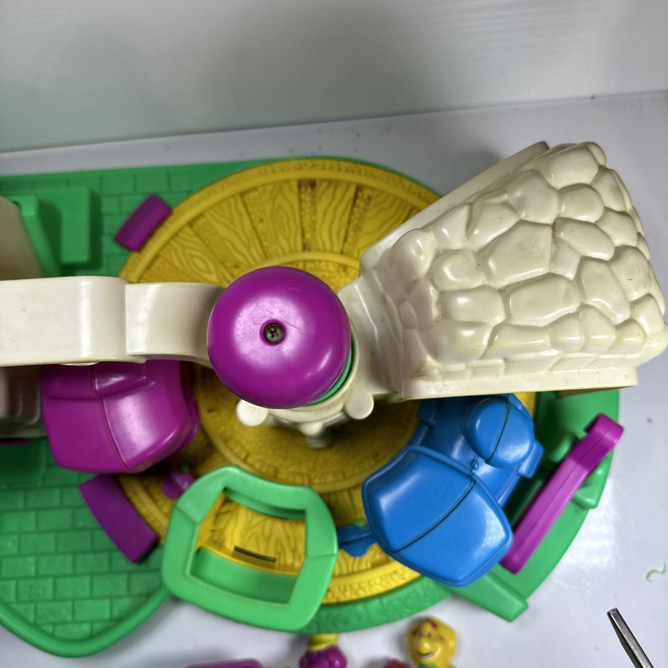 RARE Vintage 1990 PlaySkool BARNEY STATION Purple Dinosaur Spinning ...