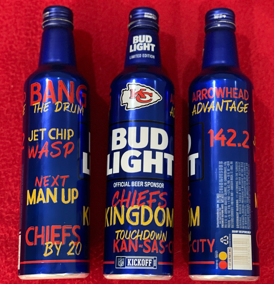 2021 NFL KANSAS CITY CHIEFS Kingdom Bud Light 16oz Aluminum Beer Bottle ...