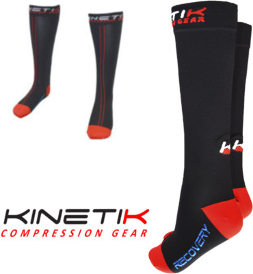 Kinetik Compression Gear Recovery Socks Ankle Achilles Protector Black ...