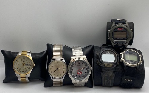 Timex Analog Digital Assorted Stainless Steel Men's Watch Bundle of 6 ...