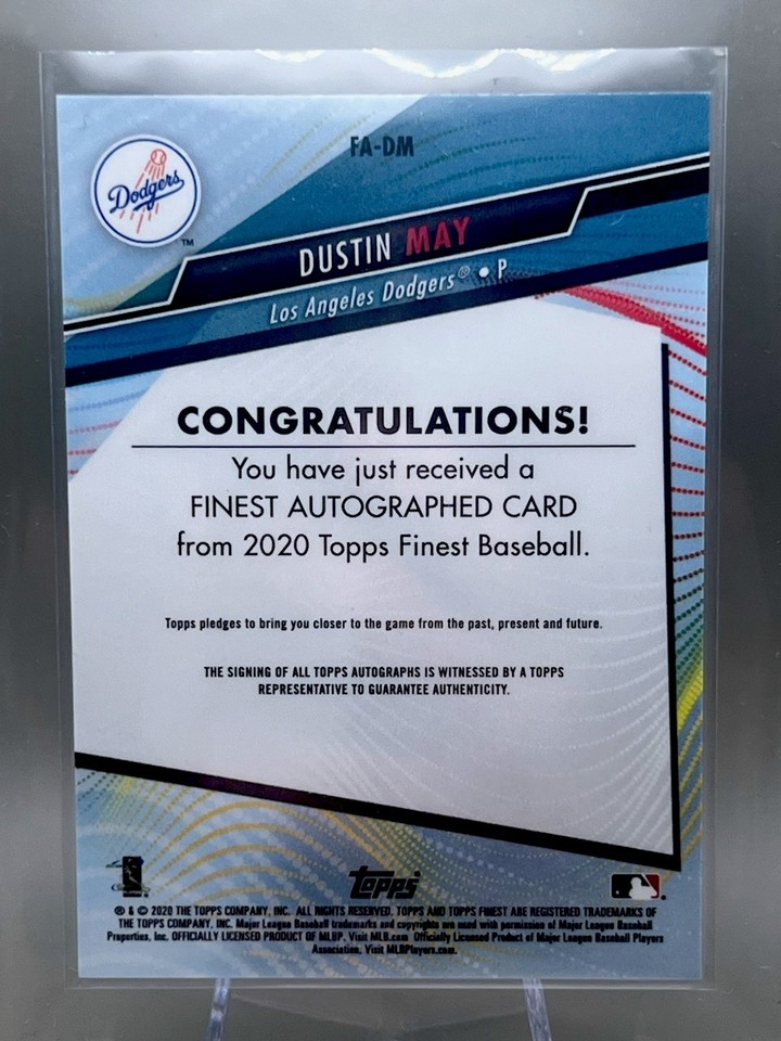 2020 Topps Finest - Dustin May Autograph- #FA-DM - Rookie ‼️MINT‼️🔥🔥 | eBay