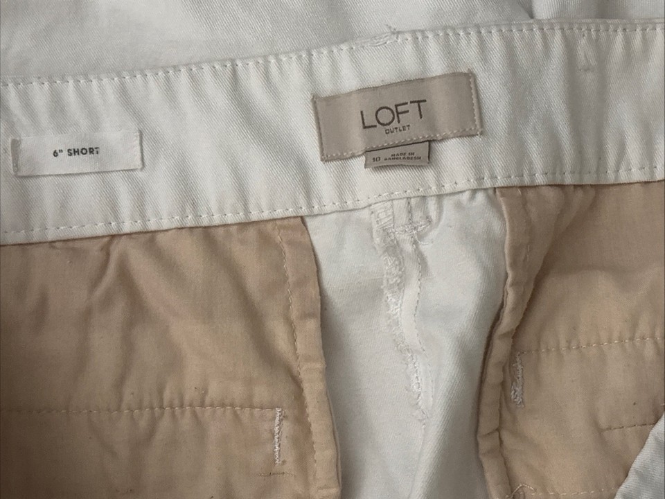 Ann Taylor Loft Outlet Women’s White Shorts Sz 10 Pockets 4” Inseam ...