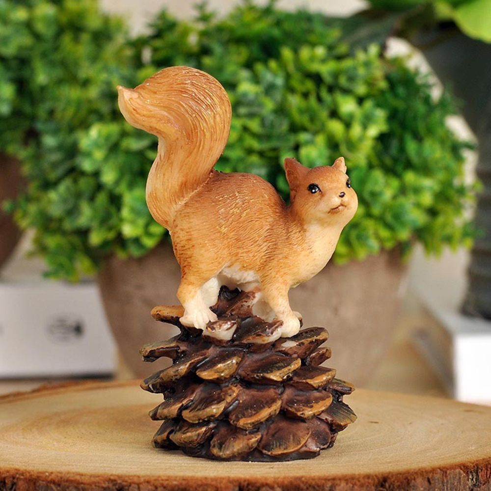 Home Decor Squirrel Nut Ornaments Animal Sculpture Landscape Desktop ...