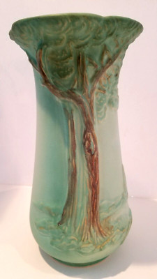 Original Large 1930's WELLER ART POTTERY Scenic Line Tree & Meadow ...