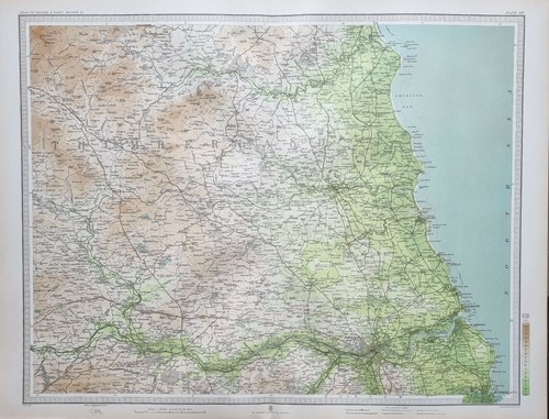 1903 ANTIQUE MAP ENGLAND NORTHUMBERLAND BLYTH TYNEMOUTH NEWCASTLE UPON ...