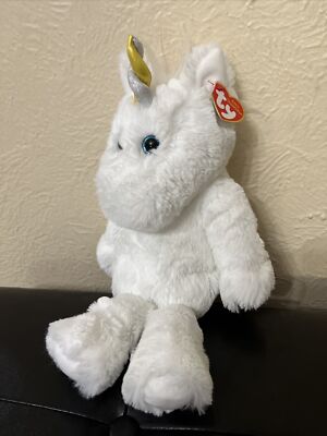 Ty Cuddlys Attic Treasure Agnus plush Beanie Baby unicorn white silver ...