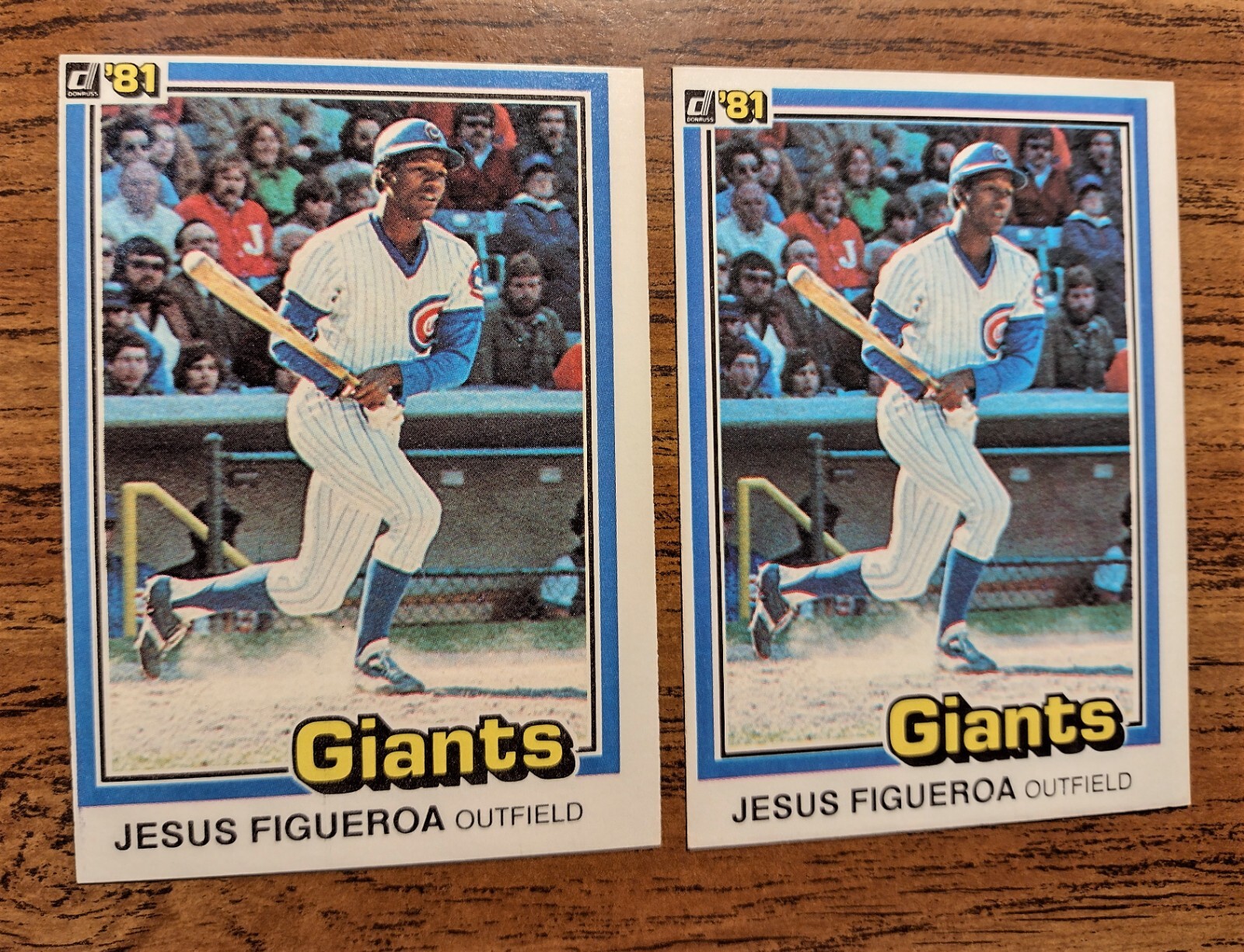 1981 DONRUSS "ERROR CARD" #556A #556B JESUS FIGUEROA "ERROR AND ...