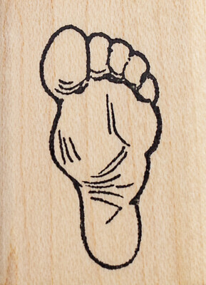 Foot Rubber Stamp, Left Sole D38722 Wood Mounted | eBay