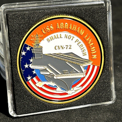USS ABRAHAM LINCOLN CVN-72 Challenge Coin USN-US NAVY 2X2 CASE INCLUDED ...