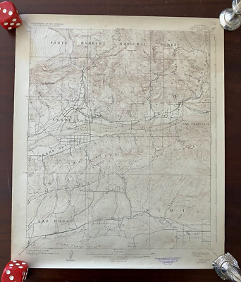 Vintage USGS CA Ventura County Piru Quadrangle Topographic Map 1927 ...
