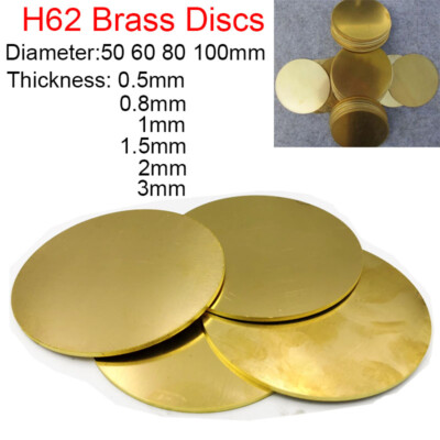 H62 Solids Brass Discs Blanks Metal Round Sheets OD 50-100mm Thick 0 ...