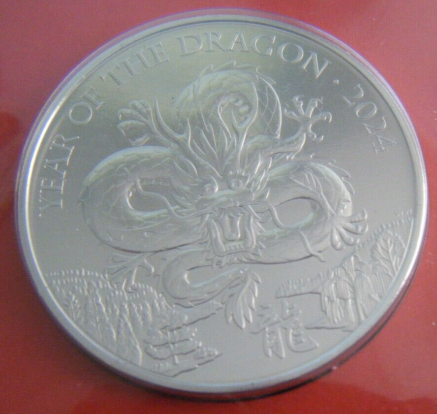2024 Lunar Year of the Dragon UK £5 BU Coin in Royal Mint Sealed Pack ...