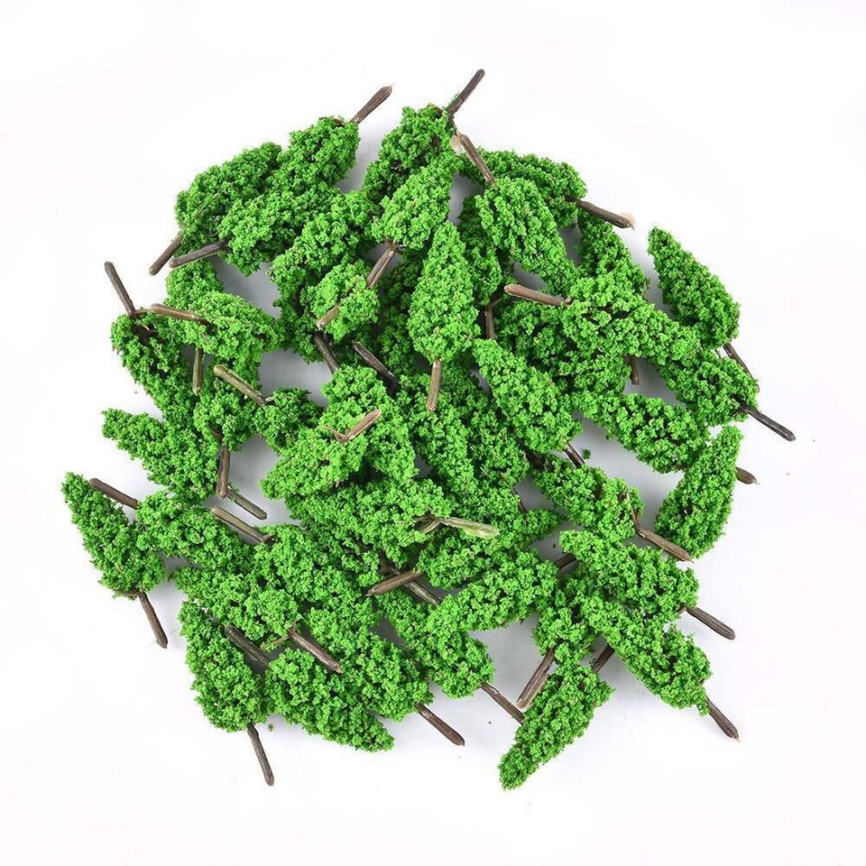 50Pcs HO scale Mini Model Trees Train Railroad Diorama Wargame Park ...