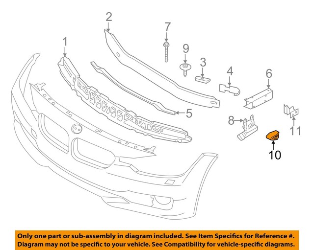 BMW Genuine M3 M4 Front Bumper Damper 51118056491 for sale online | eBay