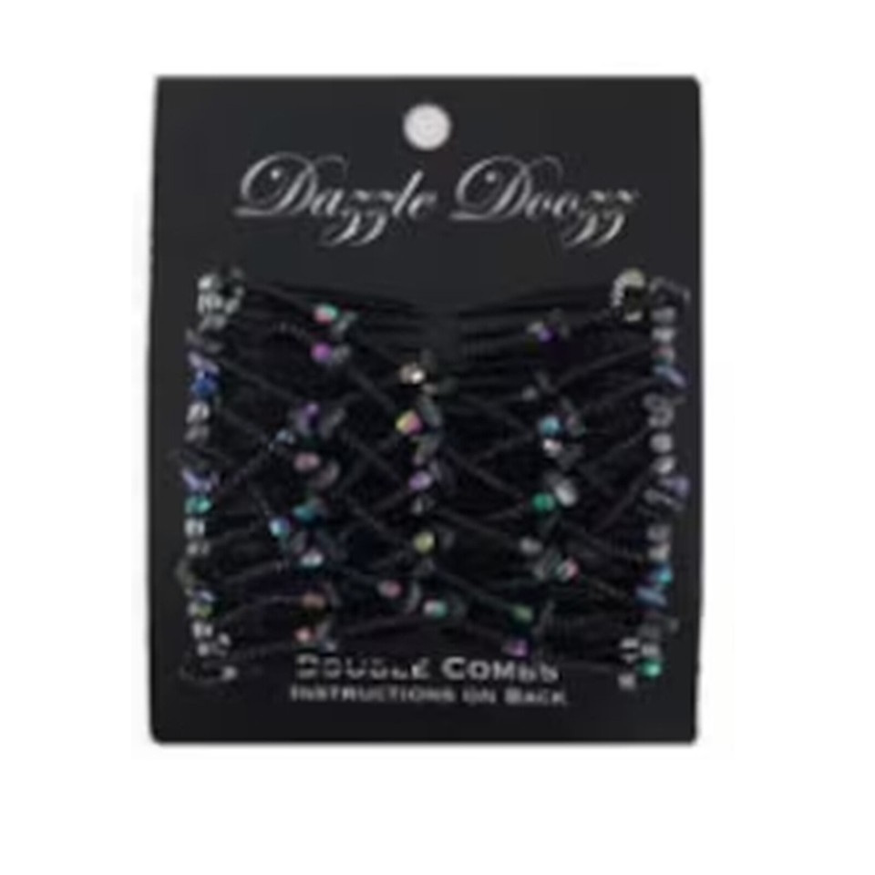 Fashion Magic Beaded Double Hair Comb Stretchy Elastic Hair Clip for ...