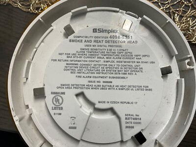 SIMPLEX 4098-5251 SMOKE AND HEAT DETECTOR HEAD | eBay