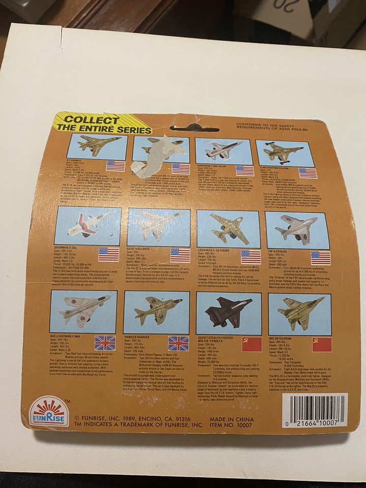 Vintage 1989 Funrise Micro Action Jet Planes, Unopened. | eBay