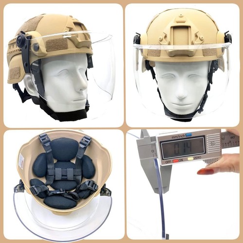 Tactical ACH Airsoft Helmet with Full Face Clear Visor One Size, CT | eBay