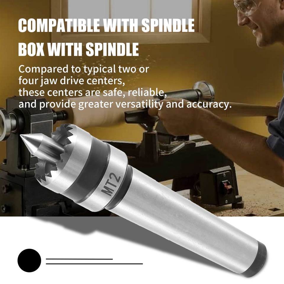 Wood Lathe Drive Center Turning Spur MT2 with Spring Loaded Point1541 ...