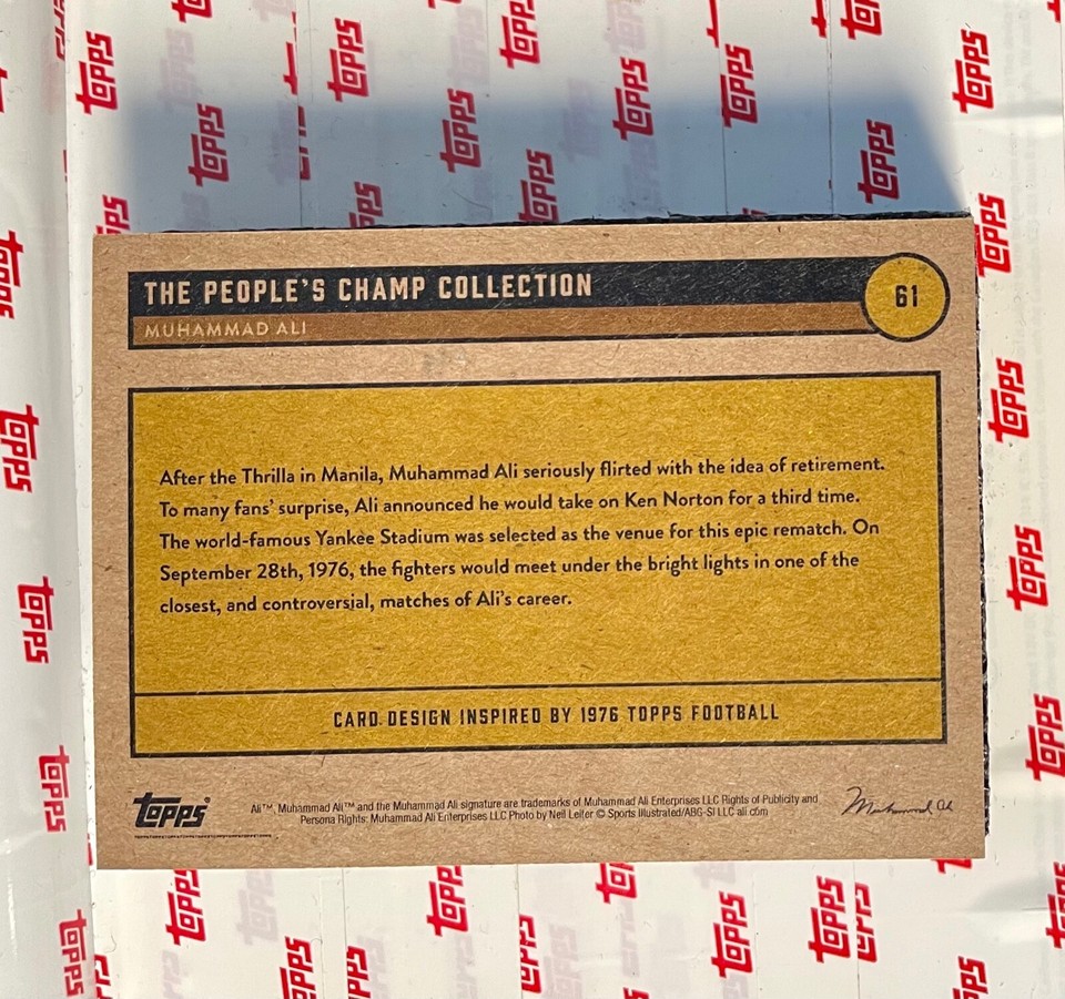 2021 TOPPS MUHAMMAD ALI THE PEOPLE'S CHAMP CARD #61 BALLPARK BRAWL | eBay