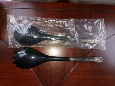 Bakelite Sterling Silver Salad Serving Serve Utensil Set Flatware Spoon ...