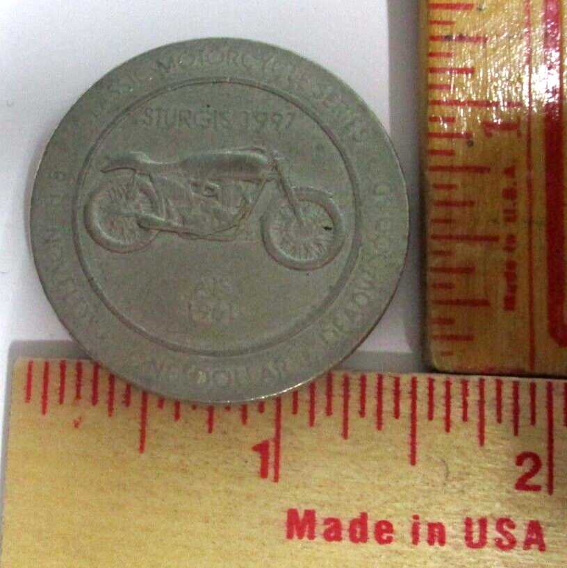 1997 Sturgis coin Deadwood Harley collectible token motorcycle rally ...